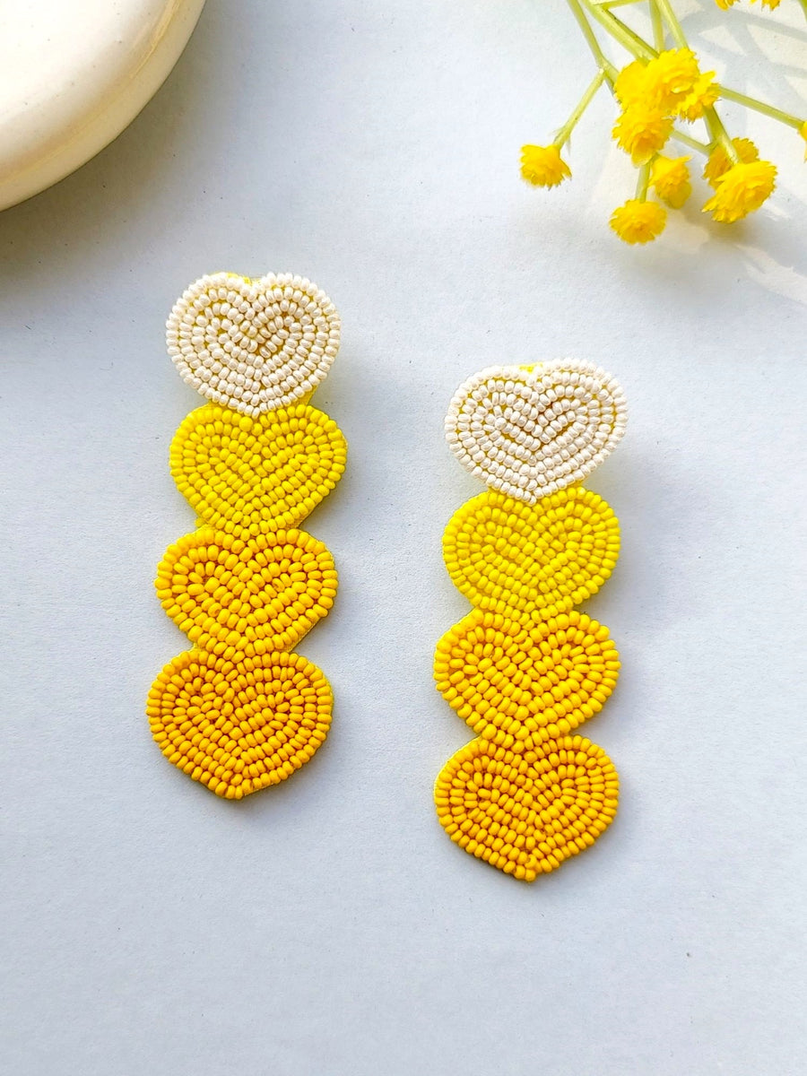Embedded Hearts Studs- Handmade Earrings for Women & Girls