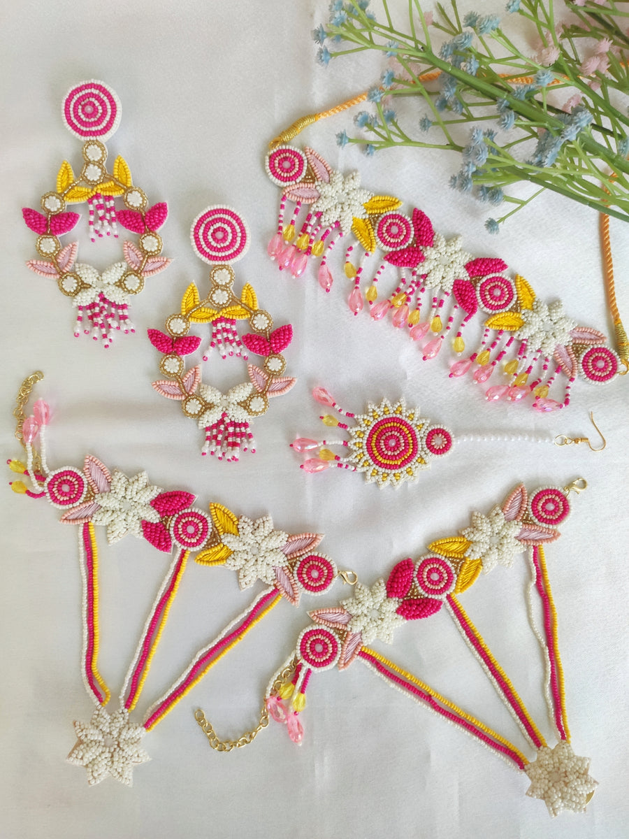 Floral Haldi Jewellery Set for Women, Girls | Summer, Spring Collection