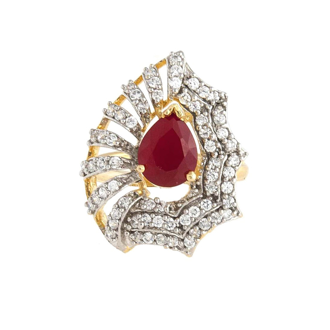 American Diamond/AD Crystals Studded Maharani Ring